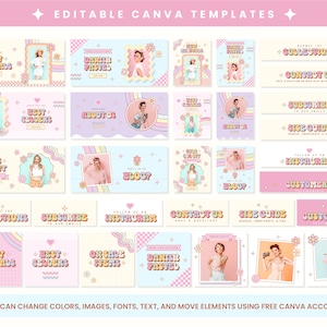 Shop Banners Danish Pastel Rainbow Colors Editable via Canva, Shopify ...