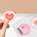 Stickers for Packaging Editable Canva Template in Pink Red Hearts ...