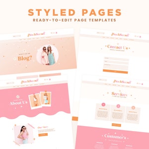 Wix Template in Peach Pink Orange - Bright Colorful Peach Beige Wix ...