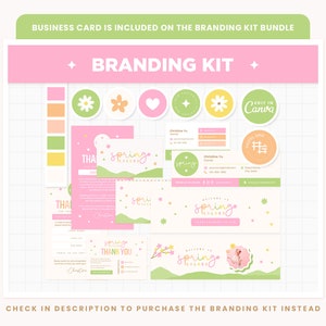 Business Card Template Editable in Canva, Spring Colorful Rainbow ...