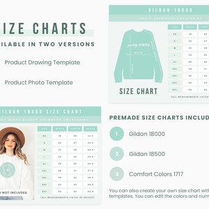 Size Chart and Care Instructions for Gildan 18000, Gildan 18500 ...