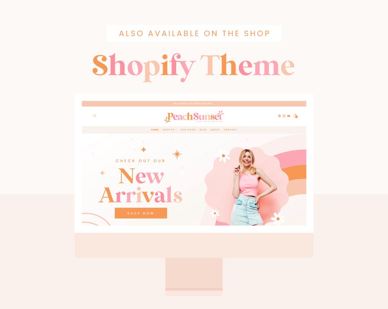 Etsy Shop Banner Templates Peach Pastel Pink Orange Etsy - Etsy