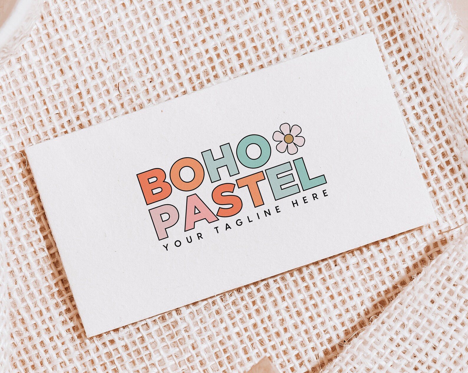 Editable Logo in Canva Boho Pastel Groovy Aesthetic Retro Logo Design ...