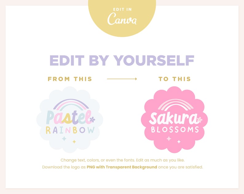 Editable Logo in Pastel Rainbow Colors Logo Design Customizable ...