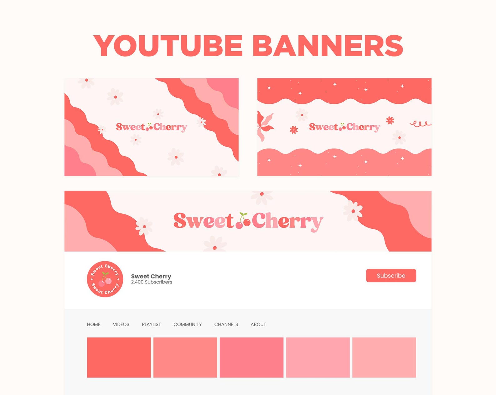 Branding Kit Red Pink Cherry Canva Templates Editable Business Cards ...