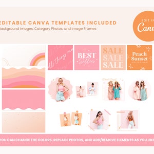 Wix Template in Peach Pink Orange - Bright Colorful Peach Beige Wix ...