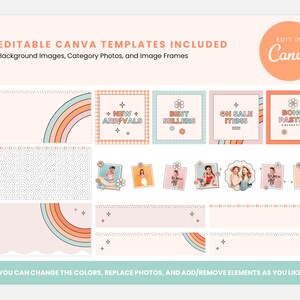 Wix Template in Boho Pastel Rainbow Groovy Cute Wix Website Theme ...