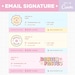 Email Signature Template Editable in Canva, Rainbow Pastel Pink Orange ...