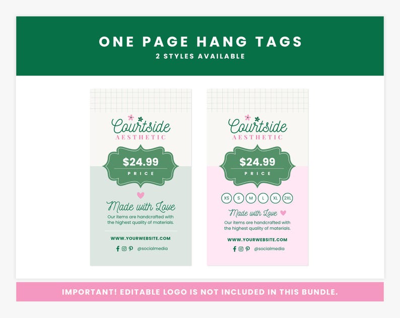 Editable Price Tag Canva Template in Courtside Aesthetic Hang Tags for ...