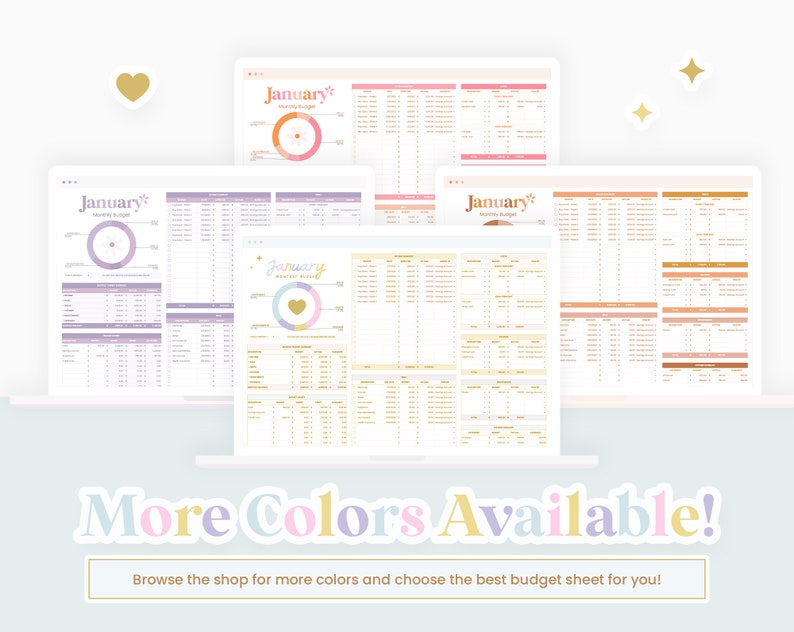 Budget Spreadsheet in Sage Green Colors, Digital Budget Planner, Annual ...
