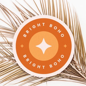 Editable Logo in Bright Boho Beige Brown Orange Fall Autumn Logo Design ...