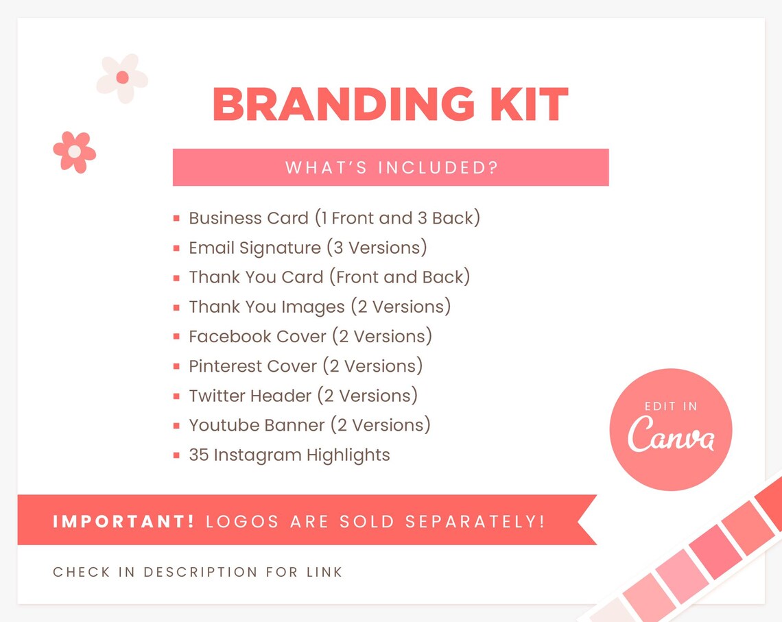 Branding Kit Red Pink Cherry Canva Templates Editable Business Cards ...