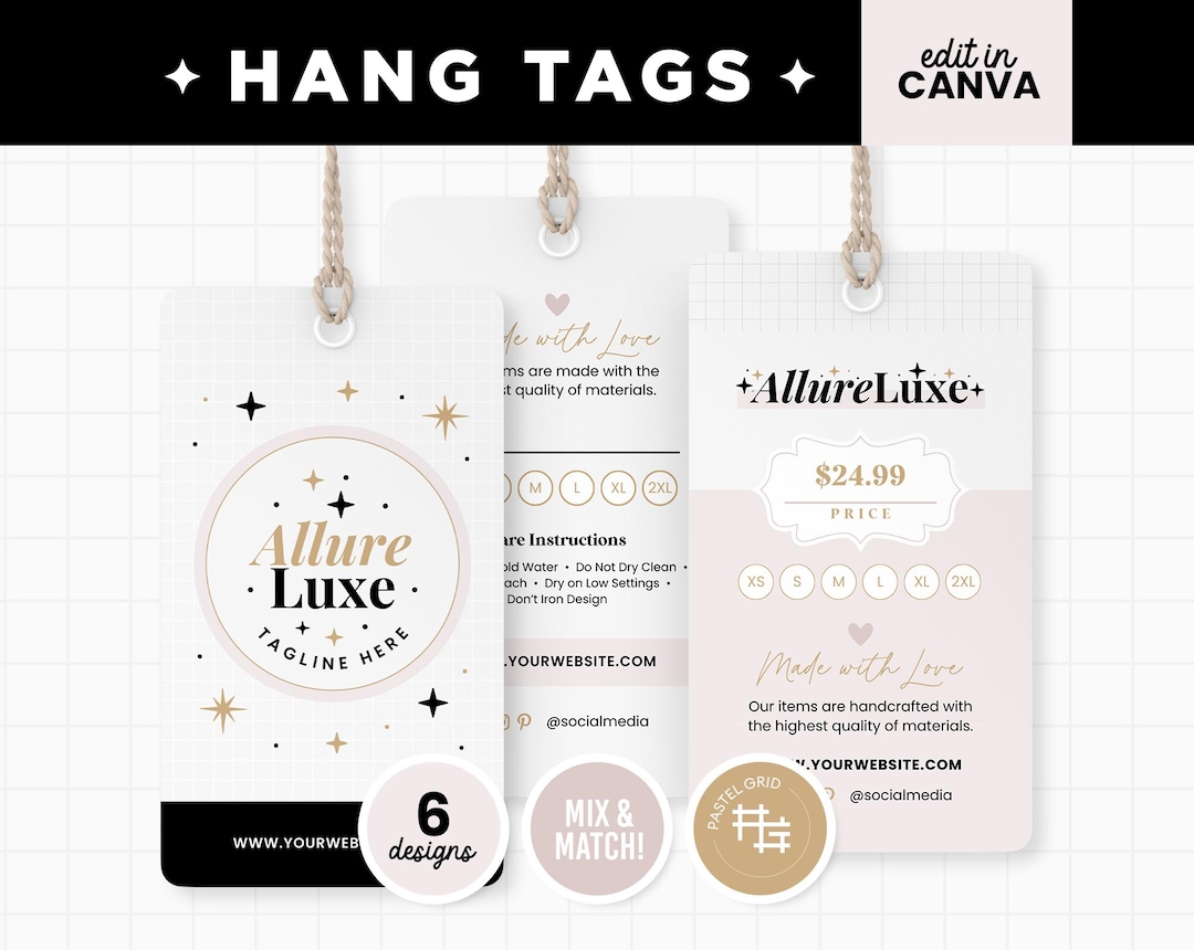 Editable Price Tag Canva Template Hang Tags for Clothing Business Price ...