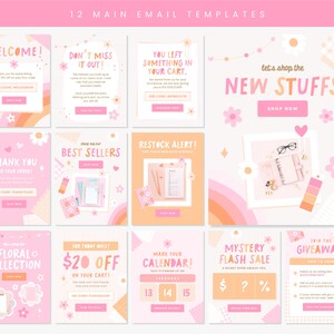 Newsletter Design Editable in Canva Pink Peach Orange Aesthetic ...