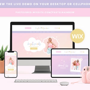 Wix Template in Pastel Rainbow - Colorful Rainbow Purple Blue Wix ...