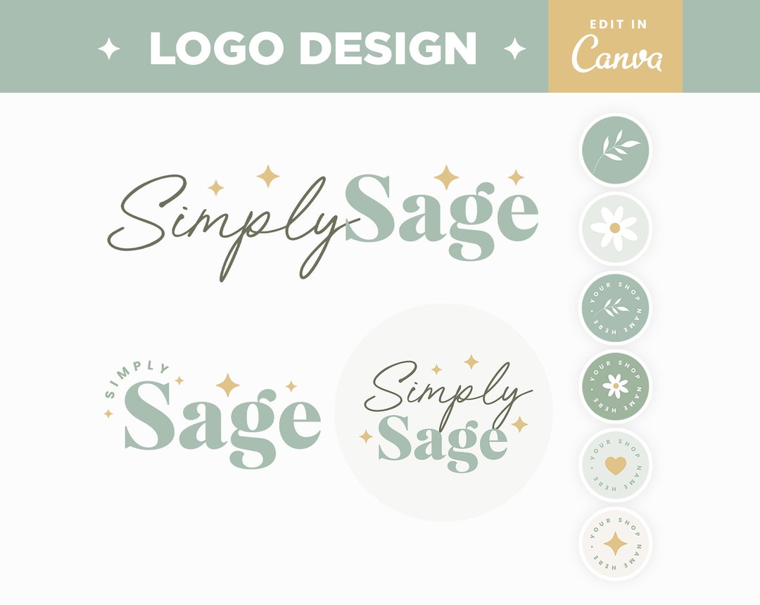 Editable Logo in Sage Green Botanical Colors Aesthetic Simple Logo ...
