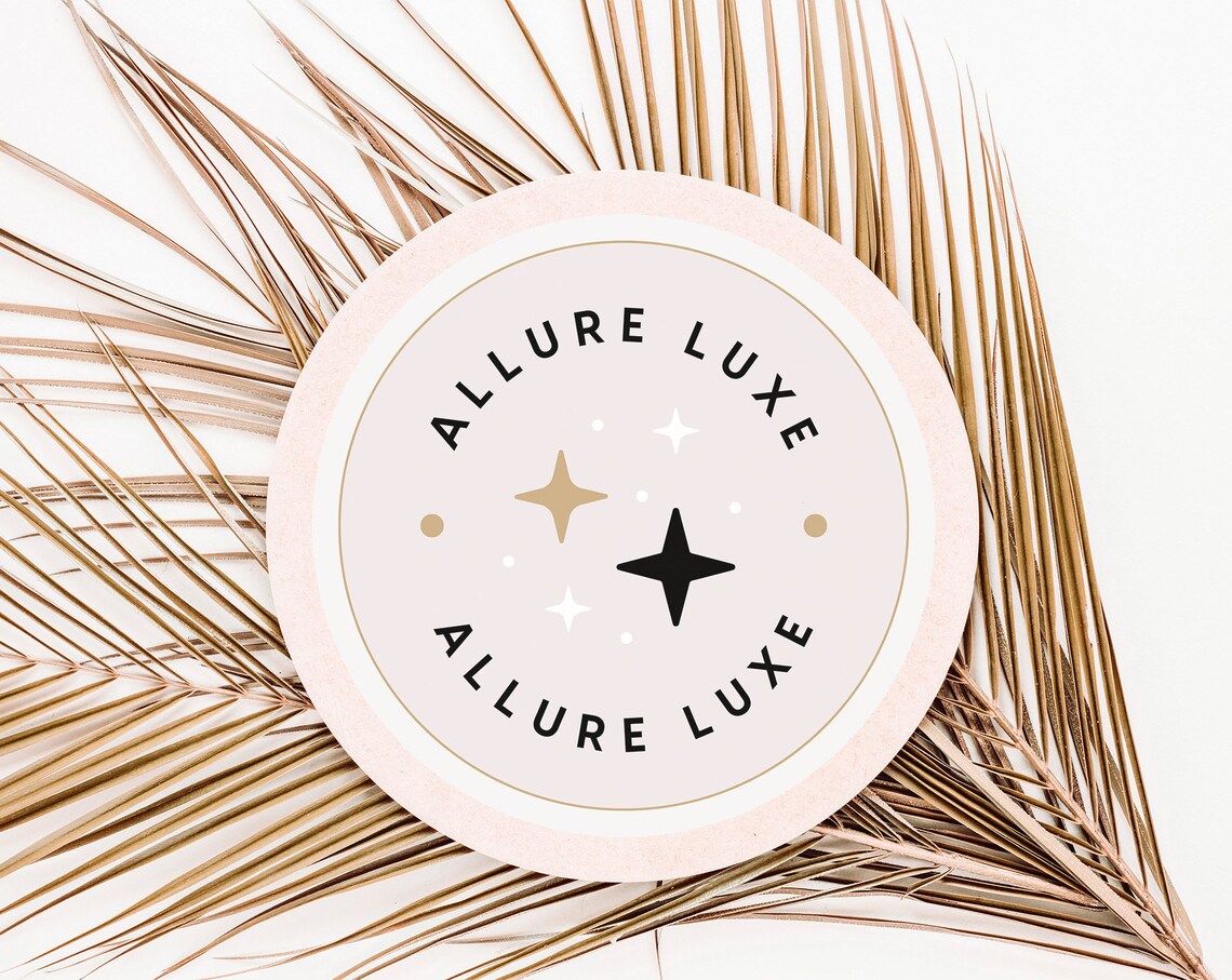 Editable Logo in Black Blush Pink Elegant Sparkling Logo Design ...