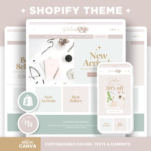 Shopify Elegant Girly - Etsy