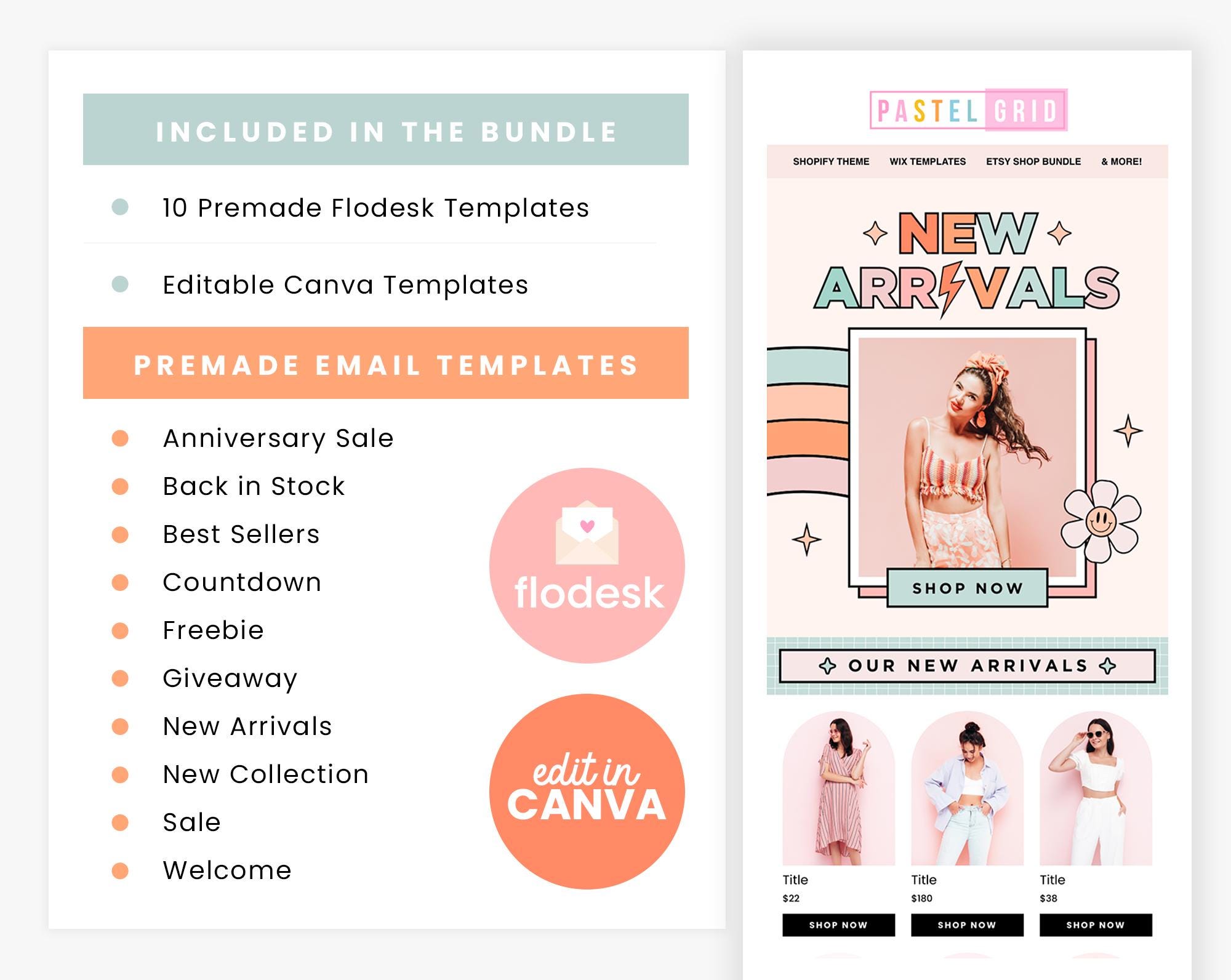 Flodesk Newsletter Templates Design Editable in Canva, Email Banners ...