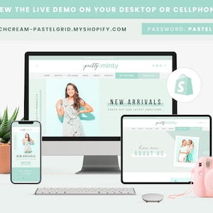 Shopify Theme Mint Green Minimalist Customizable Shopify Template ...