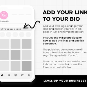 Link in Bio Canva Editable Template in Black and White Colors Instagram ...