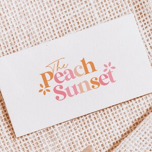 Editable Logo in Peach Pink Orange Bright Colors Aesthetic Logo Design ...