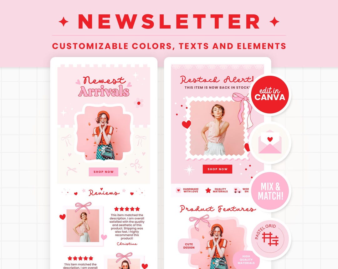 Email Templates Newsletter Design Editable Canva Email Banners and ...