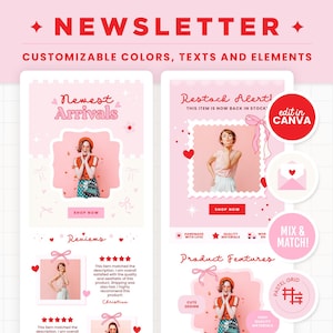 Email Templates Newsletter Design Editable Canva Email Banners and ...