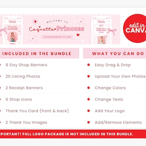 Etsy Shop Banner Templates, Coquette Pink Red Bows Hearts Valentines ...