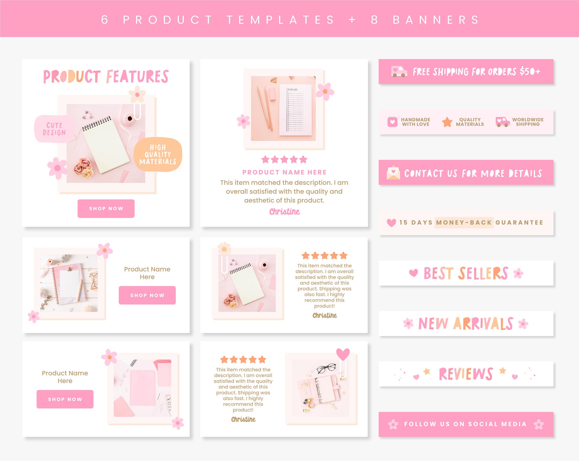 Newsletter Design Editable in Canva Pink Peach Orange Aesthetic ...