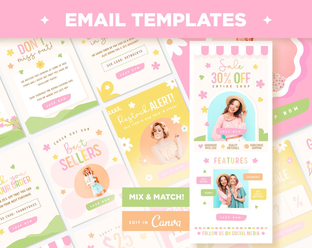 Email Templates Newsletter Design Editable in Canva, Email Banners and ...