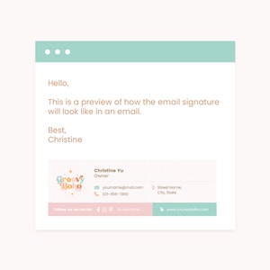 Email Signature Template Editable in Canva, Groovy Boho Pastel ...
