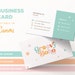 Business Card Template Editable in Canva, Groovy Boho Pastel ...