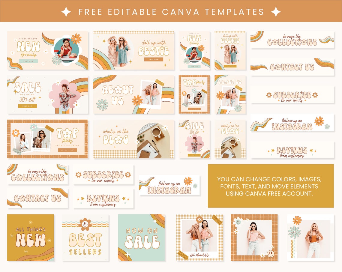 Shopify Theme Boho Retro Beige Design Customizable Shopify - Etsy