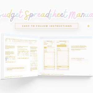 Budget Spreadsheet in Pastel Rainbow Colors, Digital Budget Planner ...