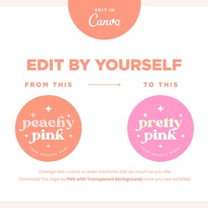 Editable Logo in Peach Pink Orange Colors Aesthetic Logo Design ...