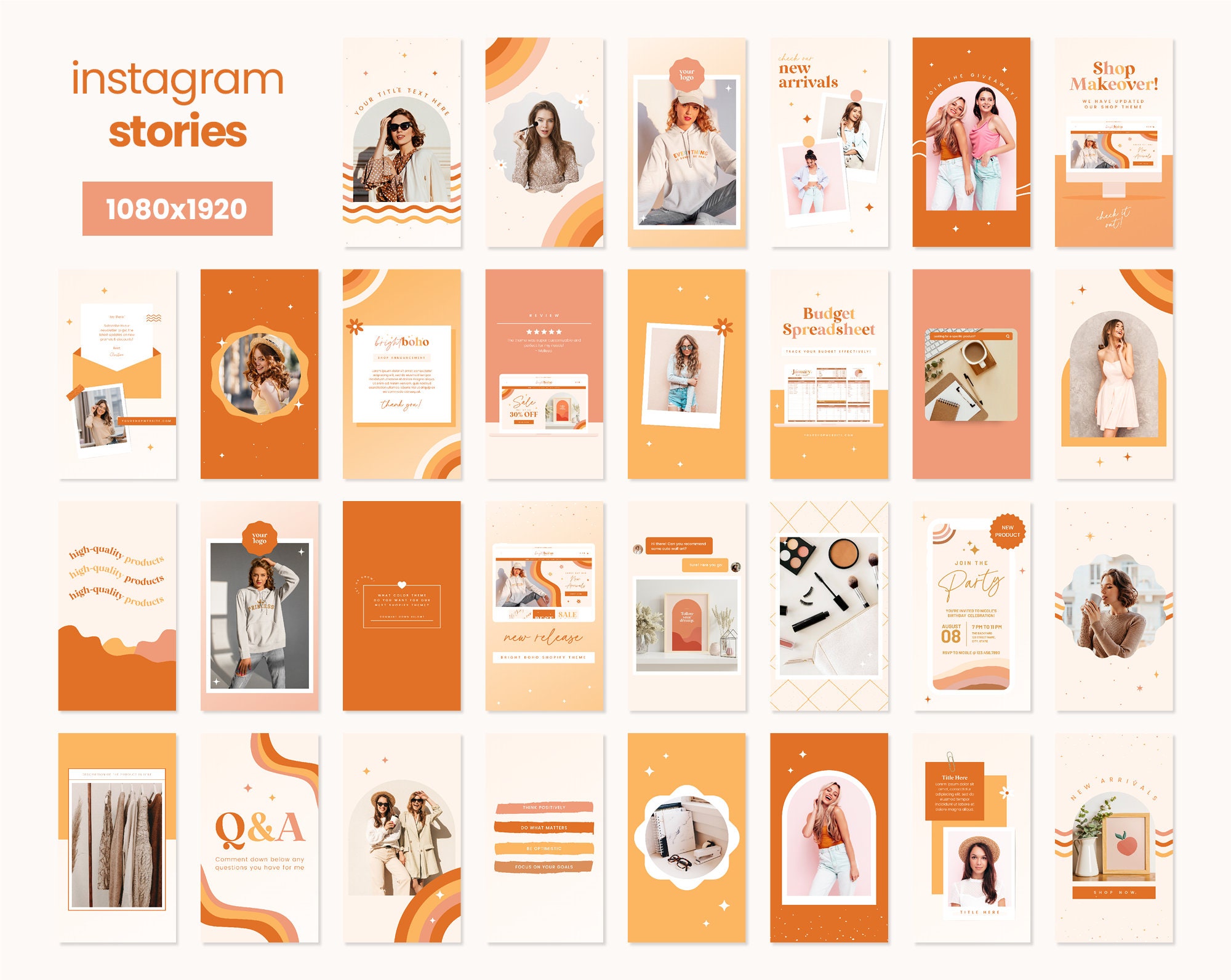 Instagram Posts Template Bundle in Square Portrait and - Etsy