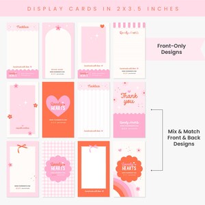Display Cards Editable Canva Template Hearts Floral Valentine Aesthetic ...