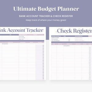 Purple Budget Spreadsheet Extended, Digital Budget Planner, Annual and ...