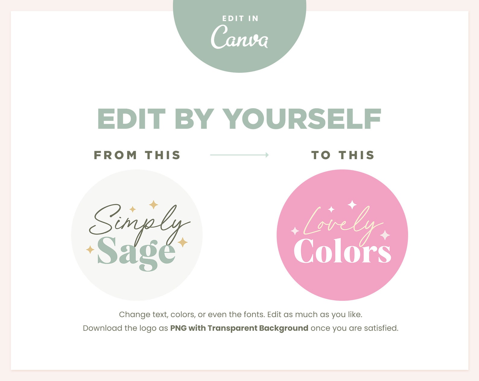 Editable Logo in Sage Green Botanical Colors Aesthetic Simple Logo ...