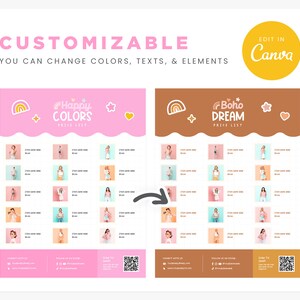 Price List Template Rainbow Bright Happy Colors Editable Canva Beauty ...