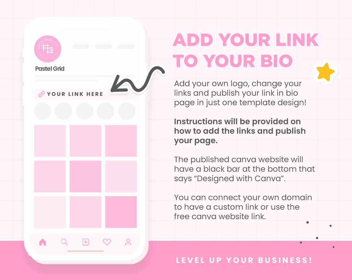 Link in Bio Canva Editable Template in Bright Colors - Instagram Link ...