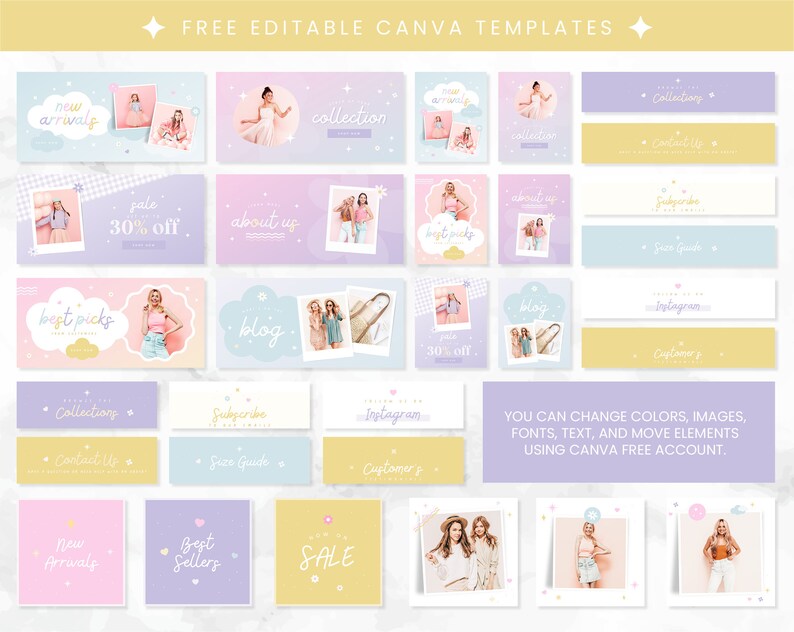 Shopify Theme Pastel Rainbow Customizable Colors Shopify - Etsy