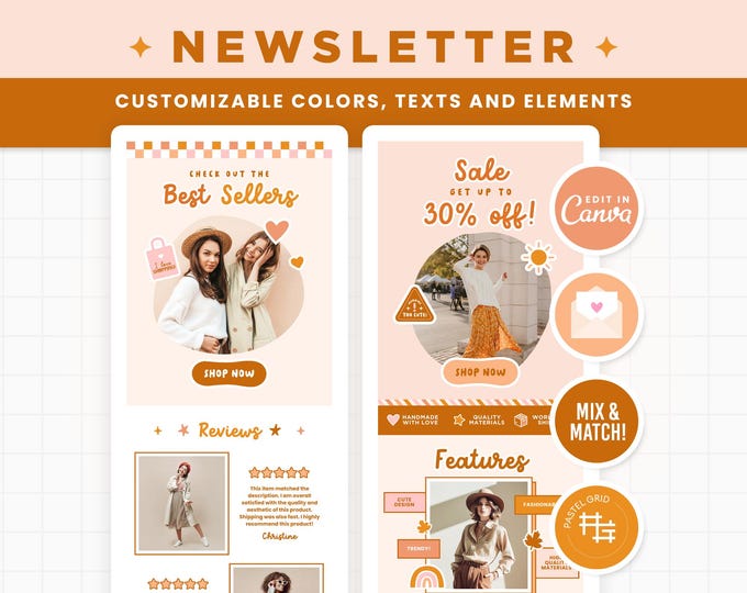 Email Templates Newsletter Design Editable Canva Email Banners and ...