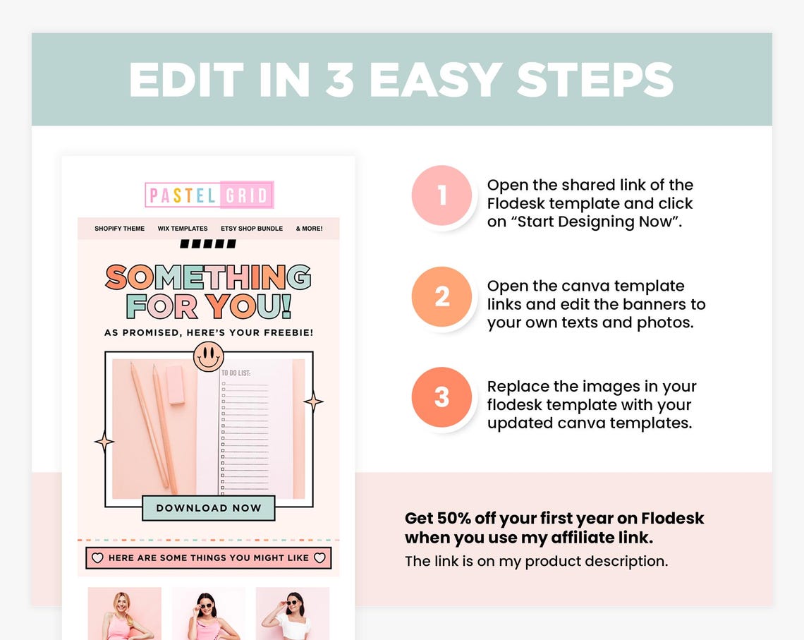 Flodesk Newsletter Templates Design Editable in Canva, Email Banners ...