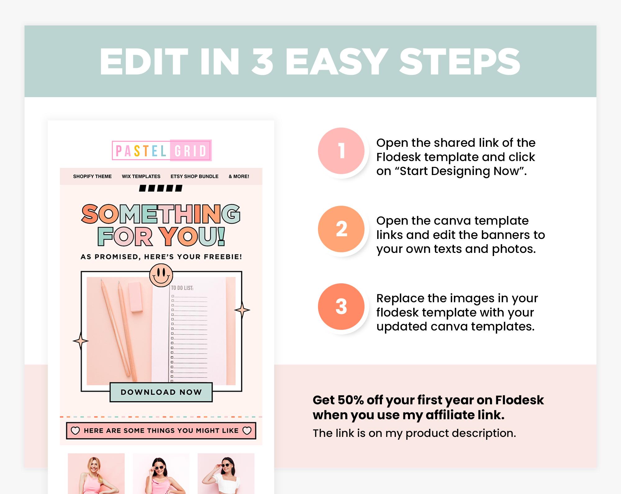 Flodesk Newsletter Templates Design Editable in Canva, Email Banners ...