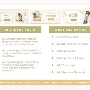 Shop Banners Cottagecore Green Sage Editable via Canva, Shopify Banners ...