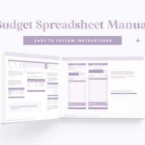 Budget Spreadsheet in Purple Lilac Colors, Digital Budget Planner ...