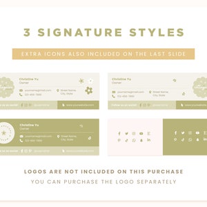 Email Signature Template Editable in Canva, Cottagecore Green Sage ...