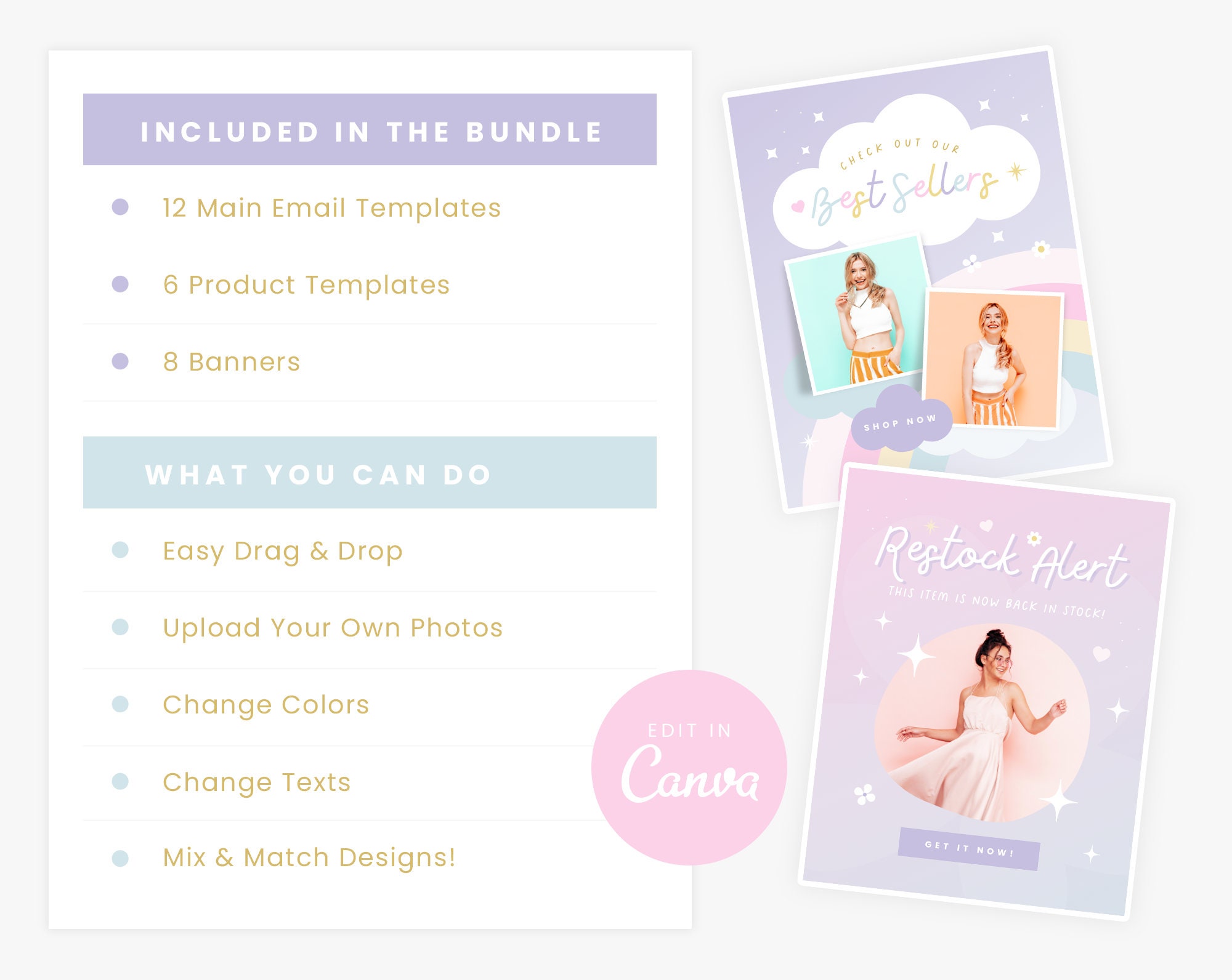 Email Templates Newsletter Design Editable in Canva, Email Banners and ...